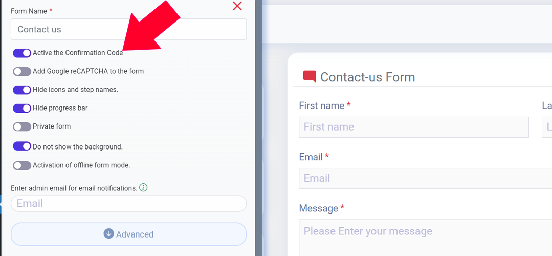 How to Activate the Confirmation Code in Easy Form Builder – White ...